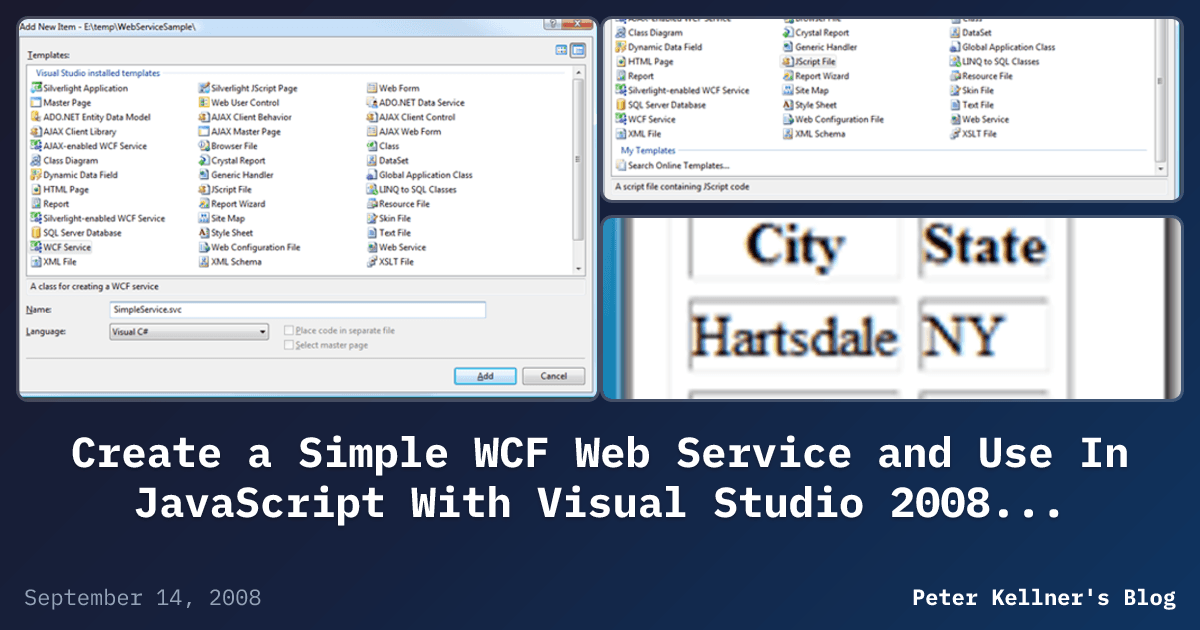 Create a Simple WCF Web Service and Use In JavaScript With Visual ...